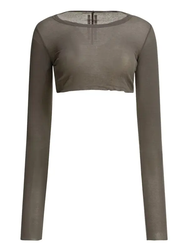 Rick Owens Long Sleeve Cropped Top - Green