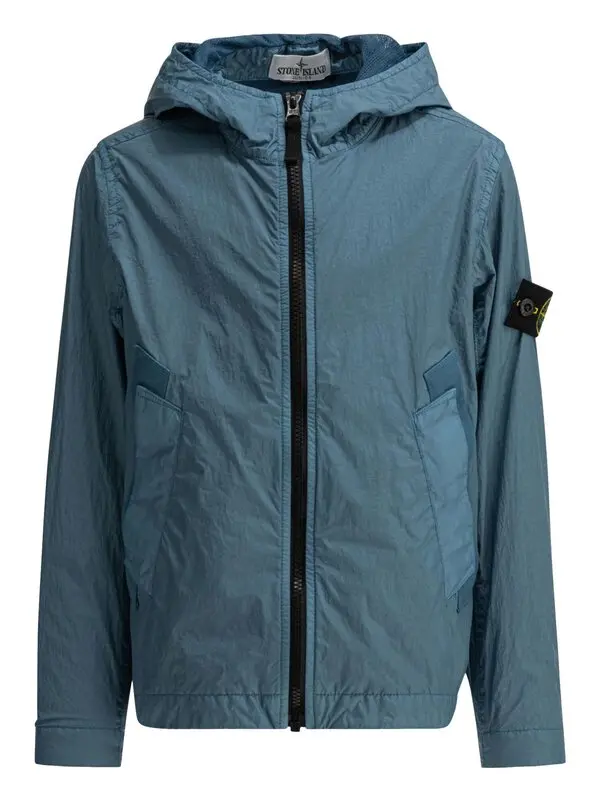 Stone Island Hooded Zip-up Jacket - Blue