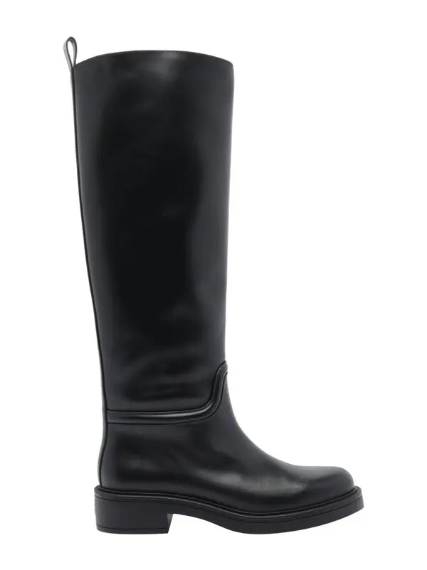 STUART WEITZMAN Knee High Round Toe Pull-on Boots - Black