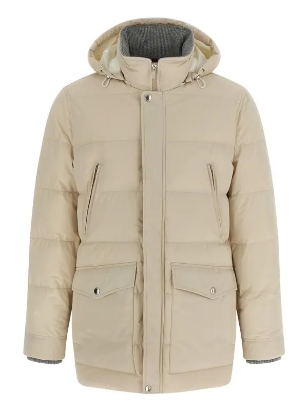 Brunello Cucinelli Zip-up Hooded Jacket - Oat