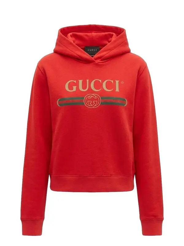 Gucci Cotton Jersey And Cashmere Sweatshirt With Double G Print - Red