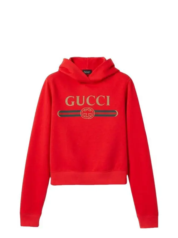 Gucci Cotton Jersey And Cashmere Sweatshirt With Double G Print - Red