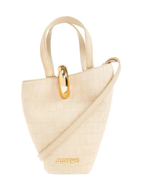 Jacquemus Le Petit Bambola Embossed Tote Bag - Nude