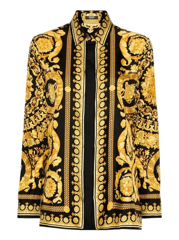 Versace Heritage Barocco-printed Long-sleeved Shirt - Multicolor