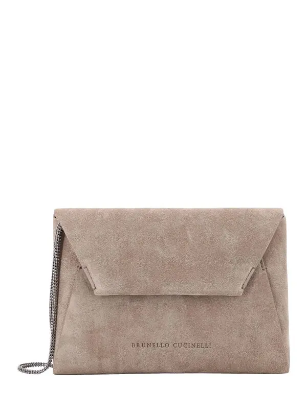Brunello Cucinelli Envelope Shoulder Bag - Nude