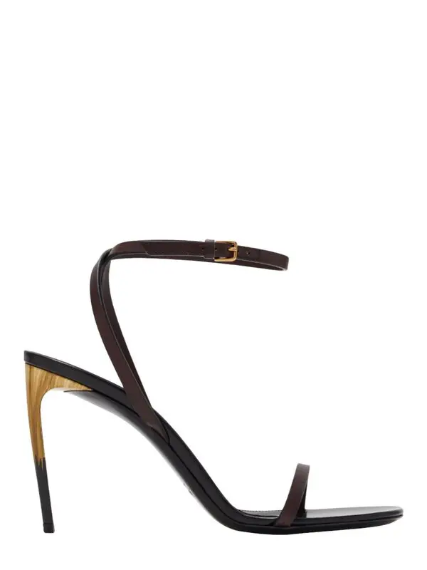 Saint Laurent Ankle-strap Heeled Sandals - Brown