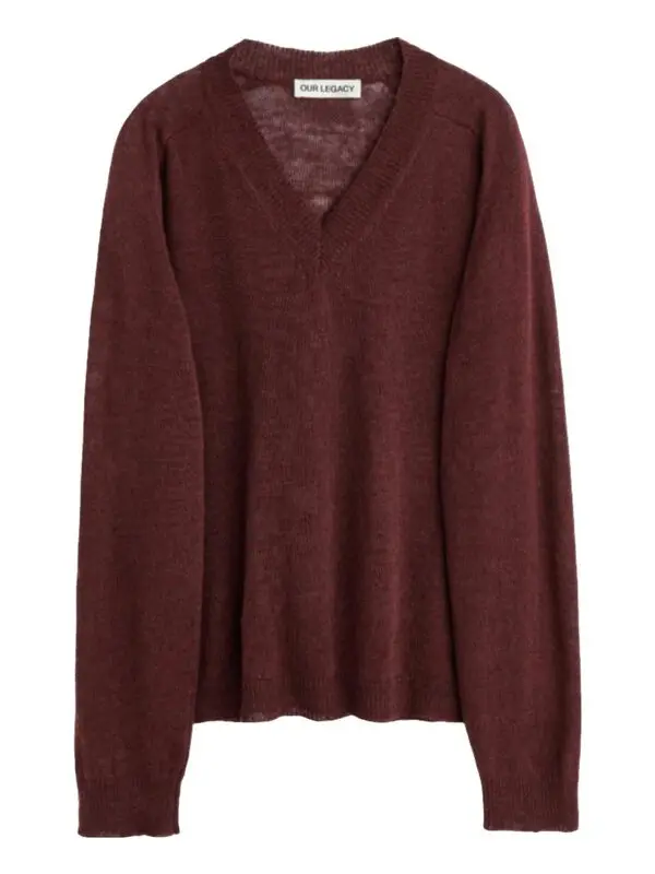 Our Legacy Rue V-neck Knitted Sweater - Red
