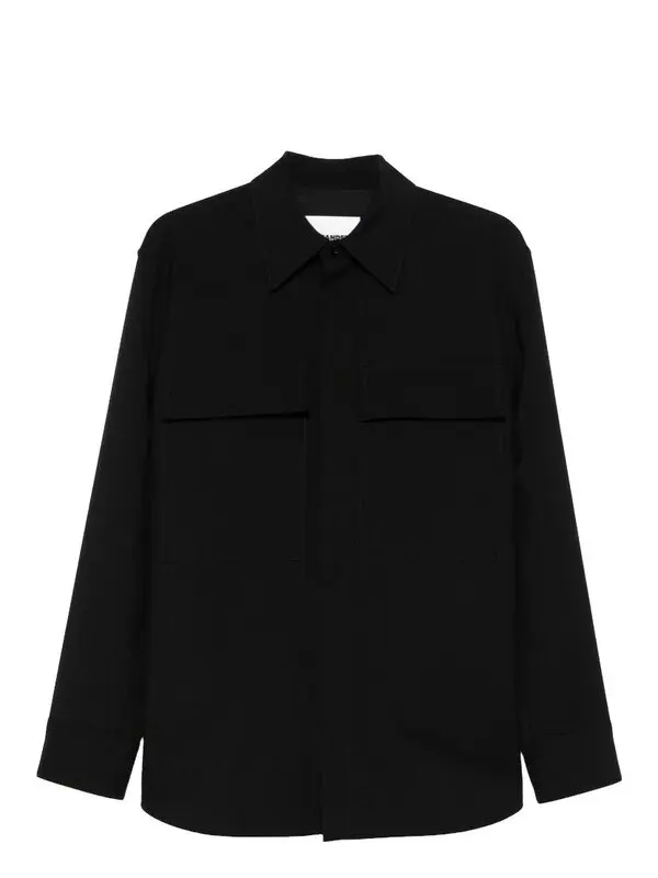 JIL SANDER Curved Hem Shirt - Black
