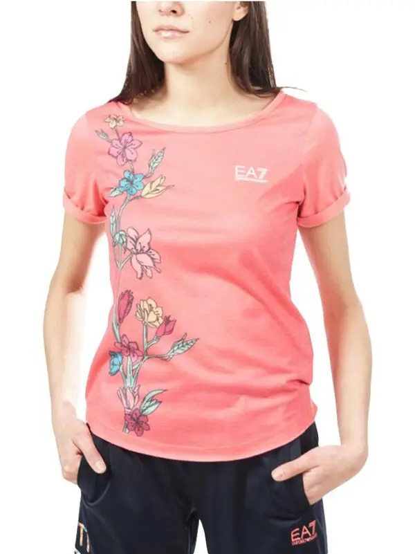 EA7 Floral Pattern T-shirt - Pink