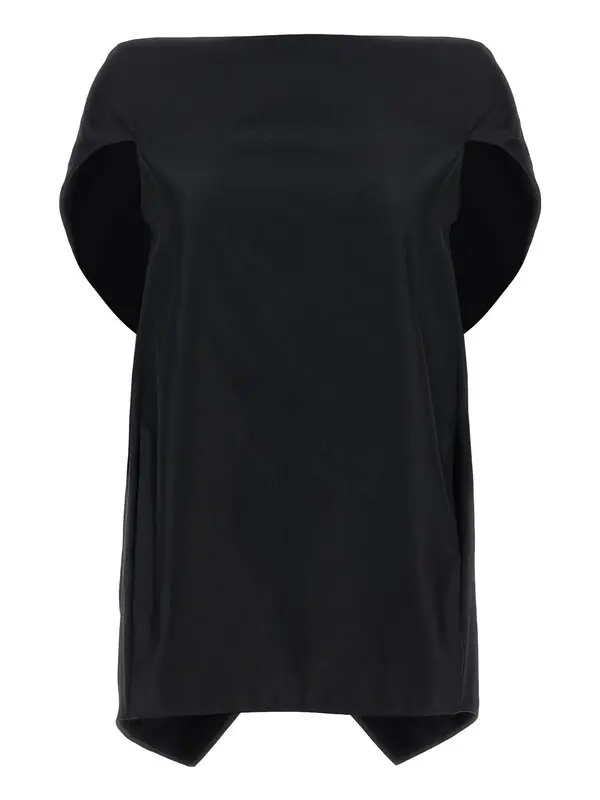THE ROW Draped Wide-neck Blouse - Black