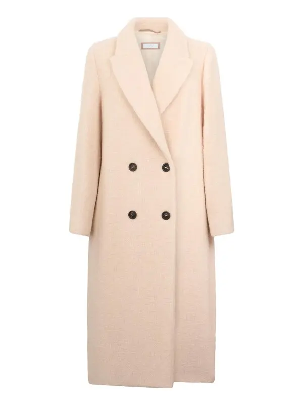 Peserico Double-breasted Long Coat - Nude