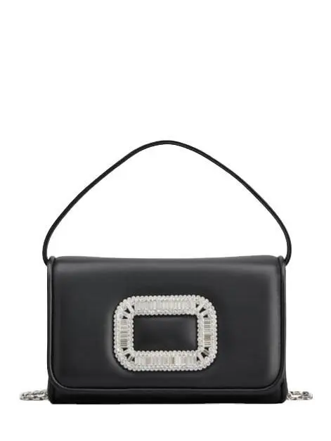 ROGER VIVIER Embellished Foldover Top Tote Bag - Black