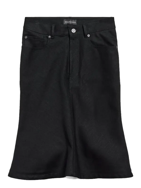 Balenciaga Godet Midi Skirt - Black