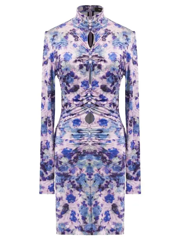 Isabel Marant Étoile Gram Floral Velvet Mini Dress - Purple