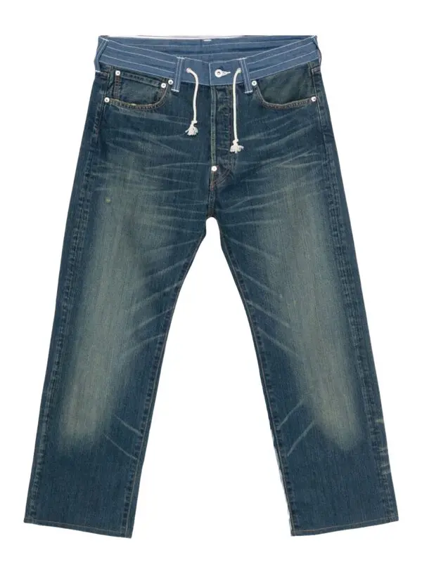 Junya Watanabe X Levi's Drawstring Distressed Jeans - Blue