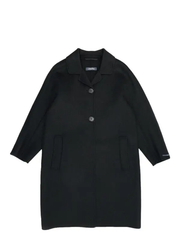 Max Mara Long-sleeved Coat With Lapel - Black
