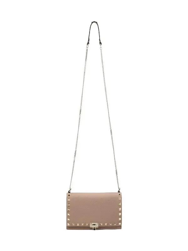 Valentino Garavani Rockstud Foldover Top Crossbody Bag - Brown