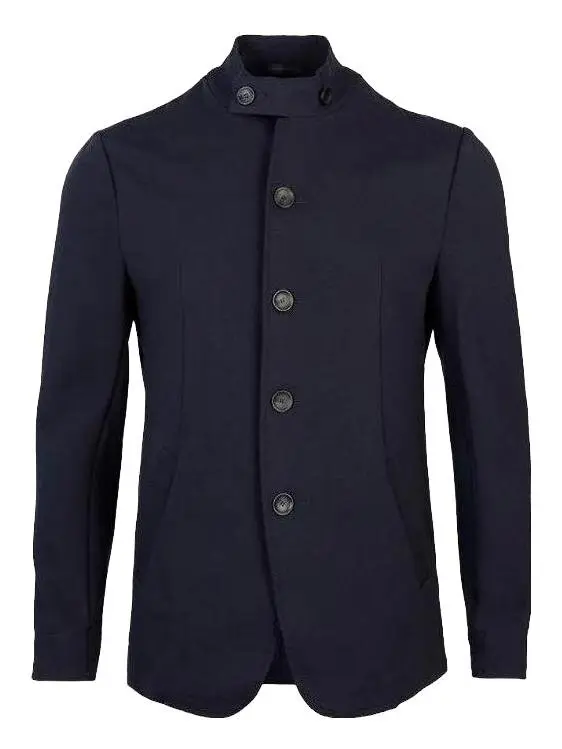 Emporio Armani Casual Jacket With Stand Collar - Black