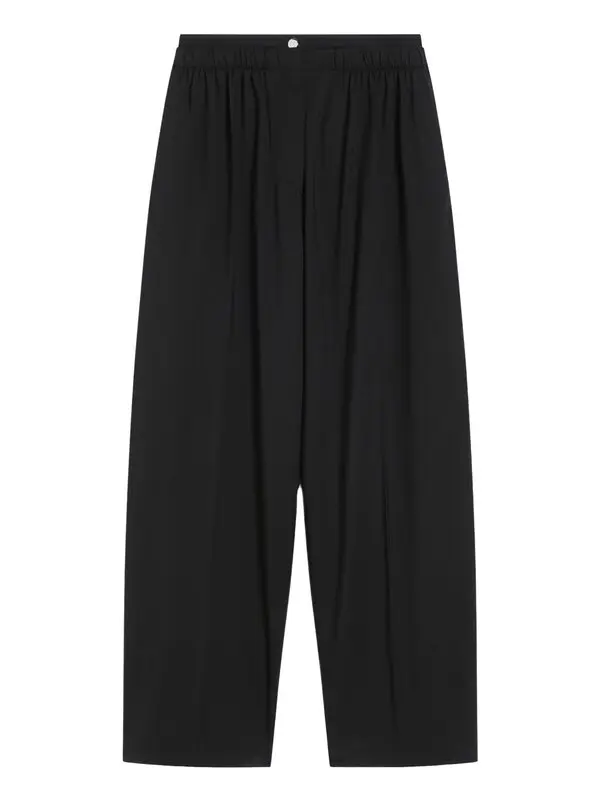 Sportmax Elastic Waist Wide Leg Trousers - Black