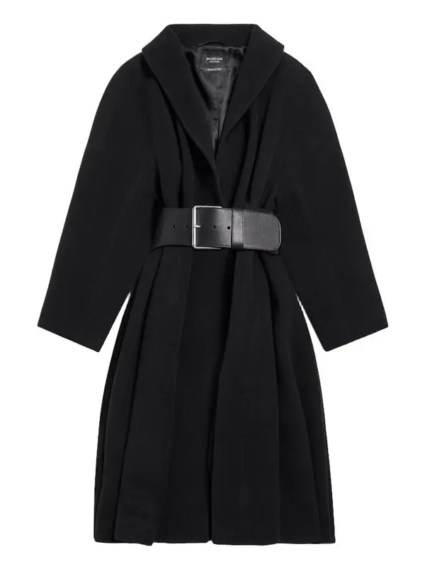 Balenciaga Belted Wrap Coat - Black