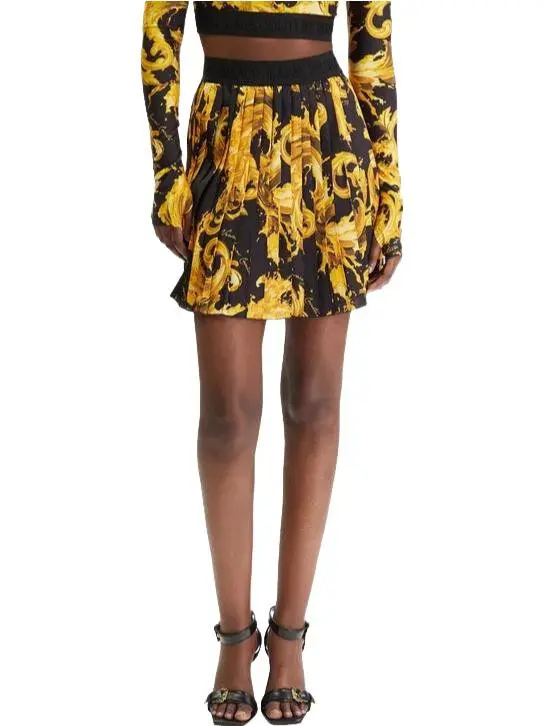 Versace Barocco Pleated Mini Skirt - Multicolor