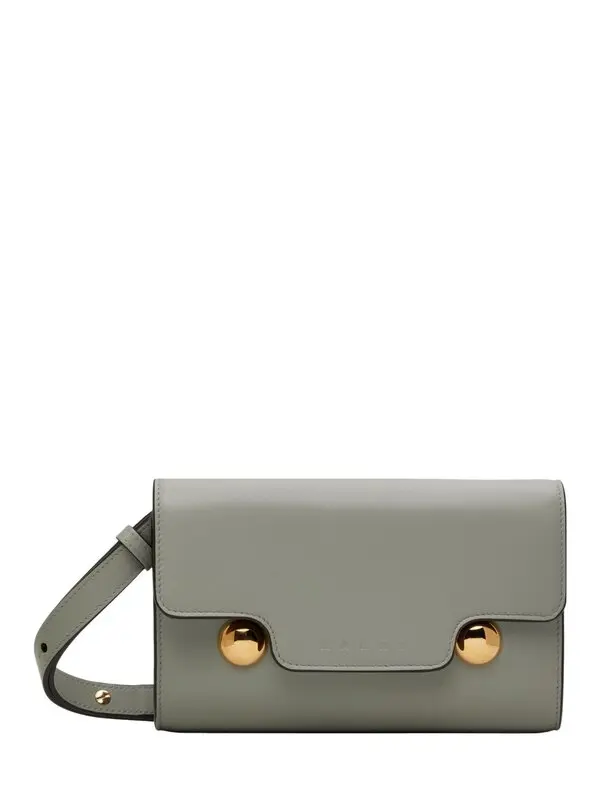 Marni Leather Crossbody Bag - Gray