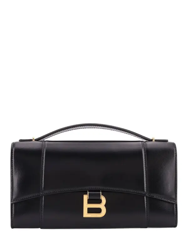 Balenciaga Hourglass Clutch Bag - Black
