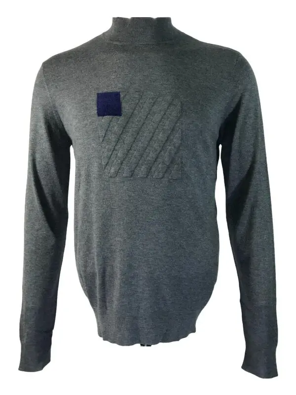Emporio Armani High Neck Sweater With Logo Detail - Black