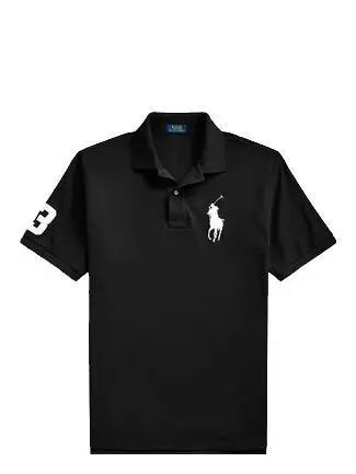 Polo Ralph Lauren Logo Embroidered Short-sleeved Polo Shirt - Black