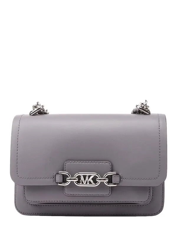 Michael Kors Logo Leather Crossbody Bag - Gray