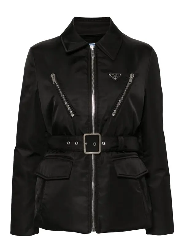 Prada Padded Triangle Logo Jacket - Black