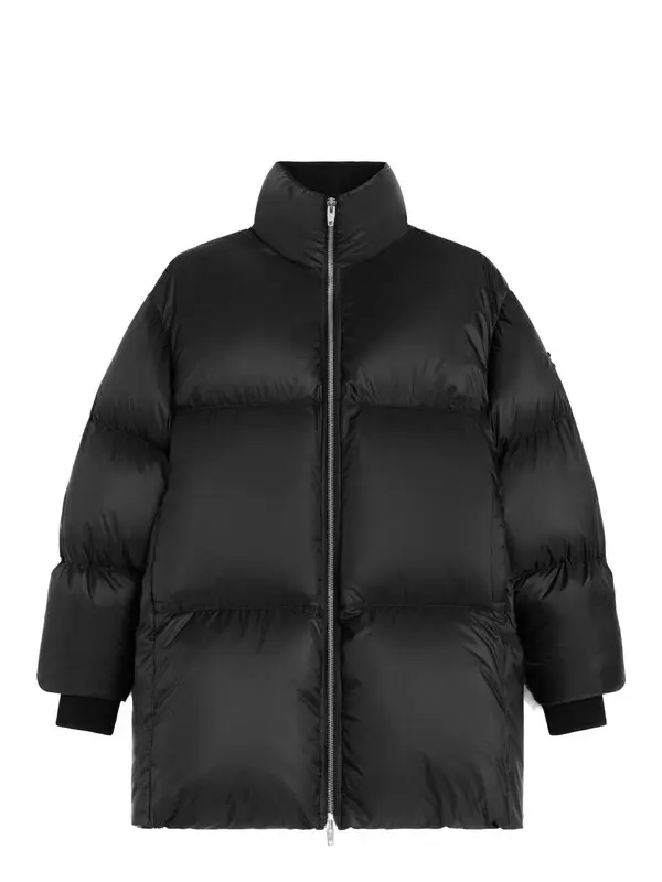 Celine Long Puffer Jacket In Light Nylon - Black