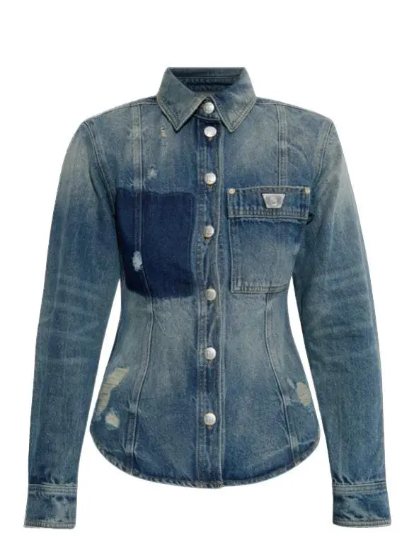 MISBHV Buckled Long-sleeved Denim Jacket - Blue