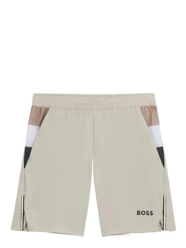 Hugo Boss Elasticated Waistband Shorts With Letter Details - Nude