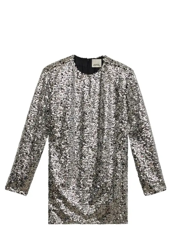 Isabel Marant Étoile Heliane Sequined Tulle Mini Dress - Gray