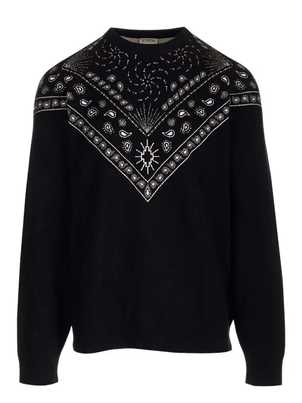 MARCELO BURLON COUNTY OF MILAN Bandana Printed Knitted Jumper - Black