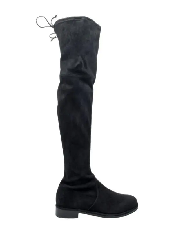 STUART WEITZMAN Suede Thigh-high Boots With Tie Fastening - Black