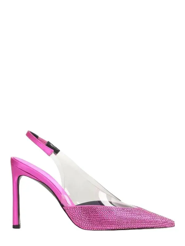 SERGIO ROSSI Rhinestone Embellished Slingback Heels - Pink