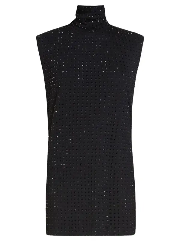 Sportmax Embellished Turtleneck Mini Dress - Black