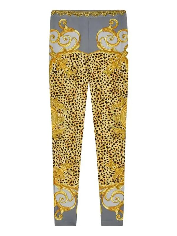 Versace Baroque-print Leggings - Brown