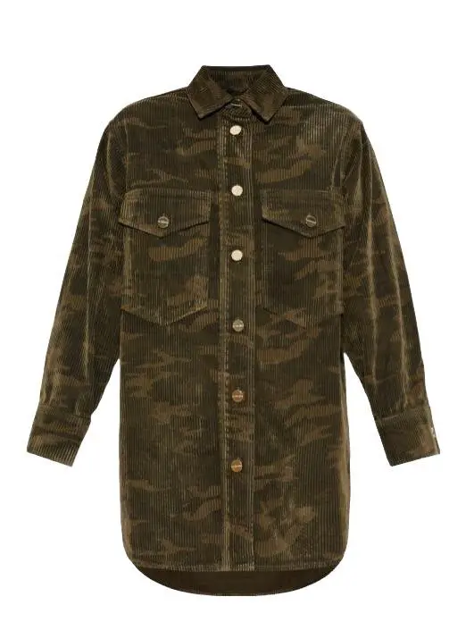 ALLSAINTS Faye Corduroy Shirt Dress - Camouflage Green