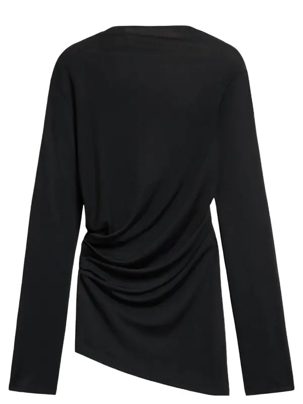 Jacquemus Gathered Long Sleeve Dress - Black