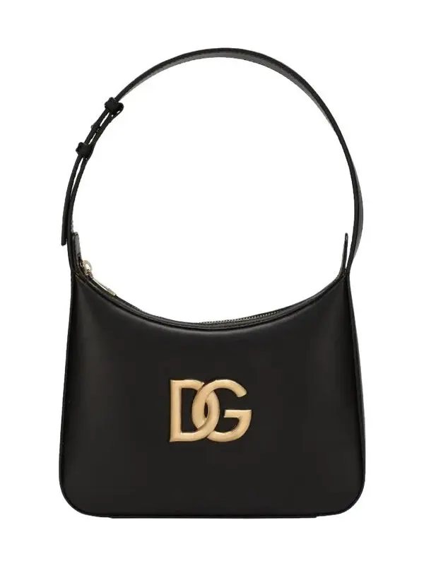 Dolce & Gabbana Logo Plaque Shoulder Bag - Black