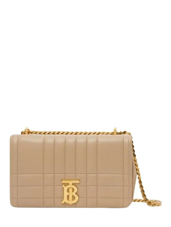 Burberry Lola Quilted Leather Shoulder Bag With Logo Plaque - Brown