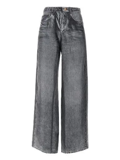 PIERRE-LOUIS MASCIA Silk Wide-leg Jeans - Gray