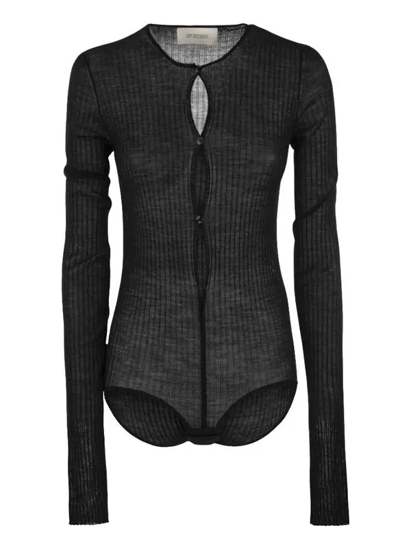 Sportmax Dinar Ribbed Bodysuit - Black