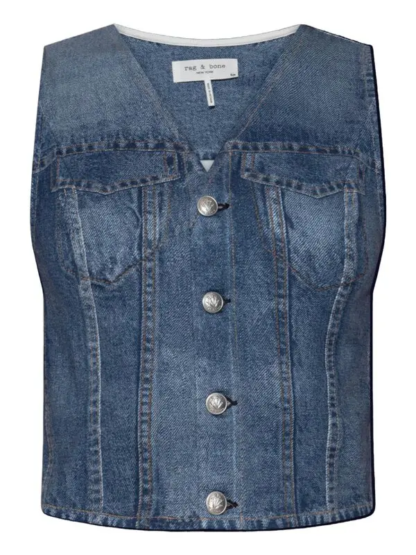 RAG  BONE Rag & Bone Denim Vest - Blue