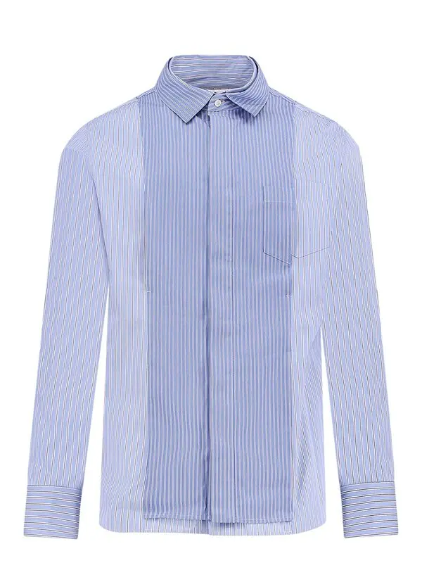 Sacai Striped Panelled Shirt - Blue