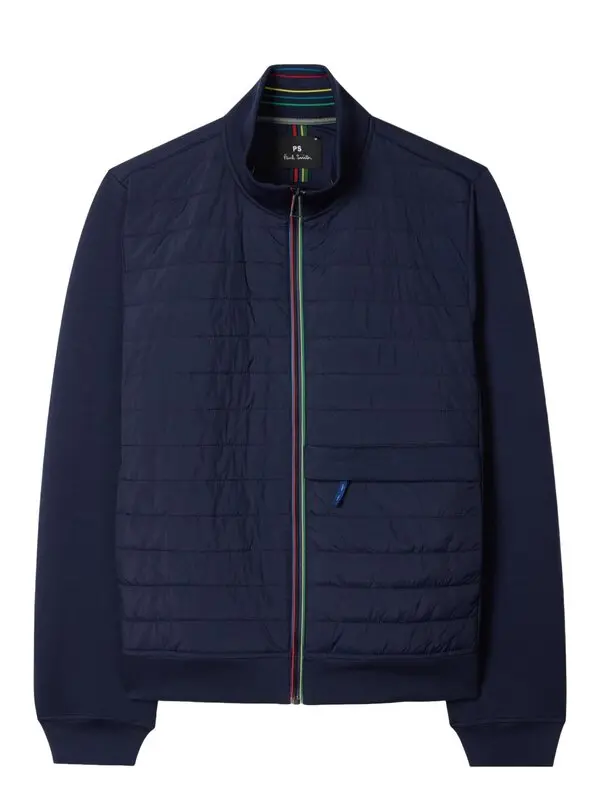 Paul Smith Quilted Jacket With Sporty Stripes - Navy Blue