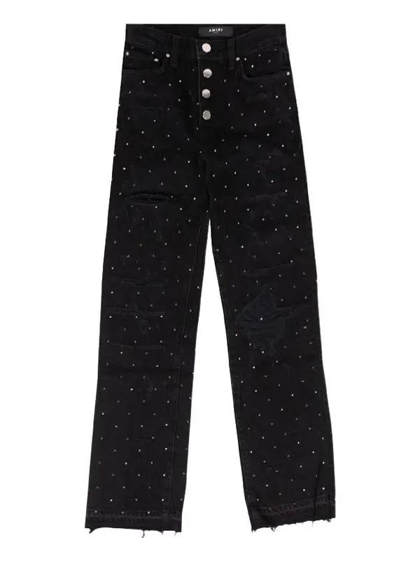 Amiri Pierced Detail Jeans - Black